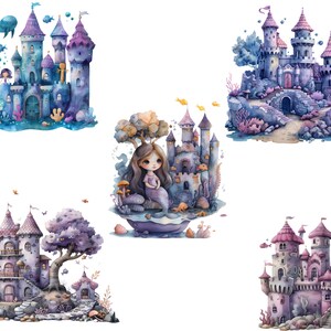 120+ Watercolor Mermaid Clipart Bundle |cute Mermaids PNG | Cute Sea ...