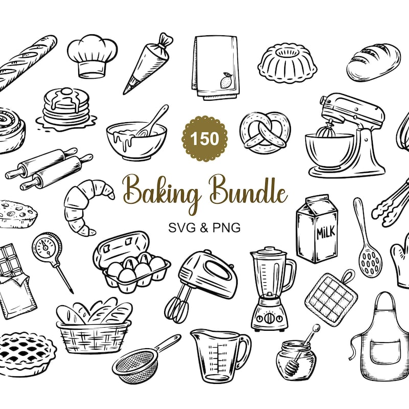 Baking Kitchen Tools Svg - Etsy