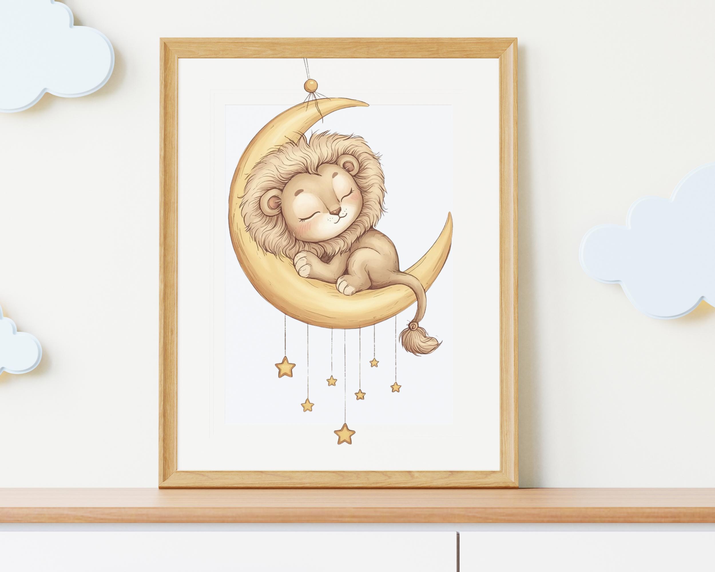 Watercolor Cute Lion Clipart PNG | Lion Nursery Clipart | Beige Neutral ...