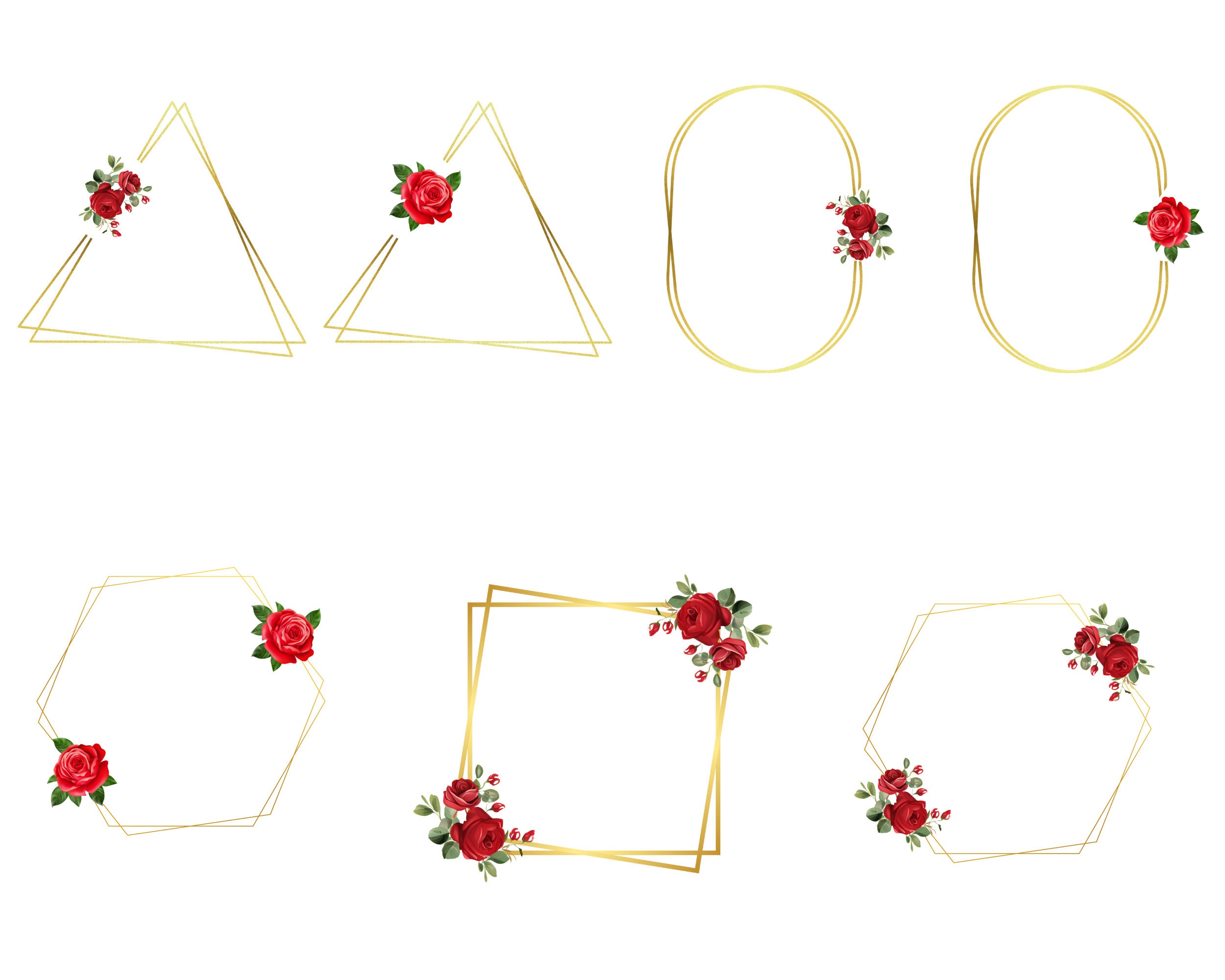 Red Roses Clipart Transparent Png - Mega Bundle 43 Designs - Instant ...