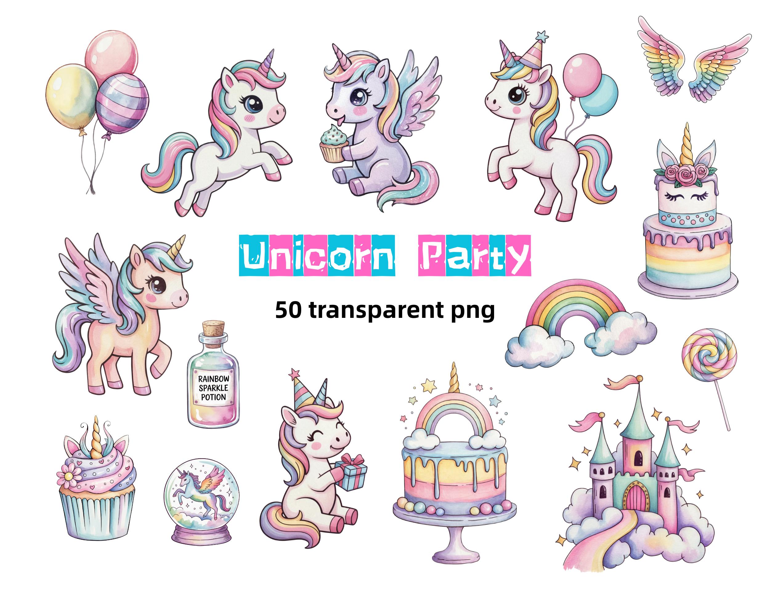 Pastel Unicorn Clipart PNG | Rainbow Unicorn | Watercolor Unicorns ...
