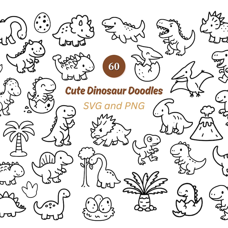 Dino Drawing Easy - Etsy UK