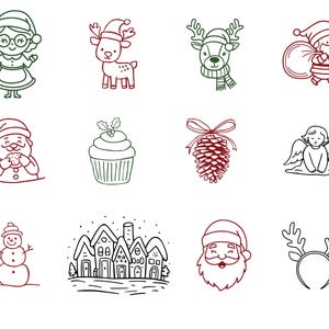 200 X Christmas Doodle Png Svg | Hand Drawn Christmas Clipart Bundle ...