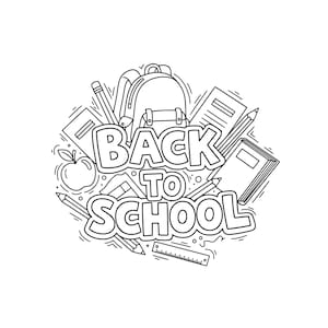 190 Back to School Doodle Clipart SVG PNG | Cute School Clipart | Black ...