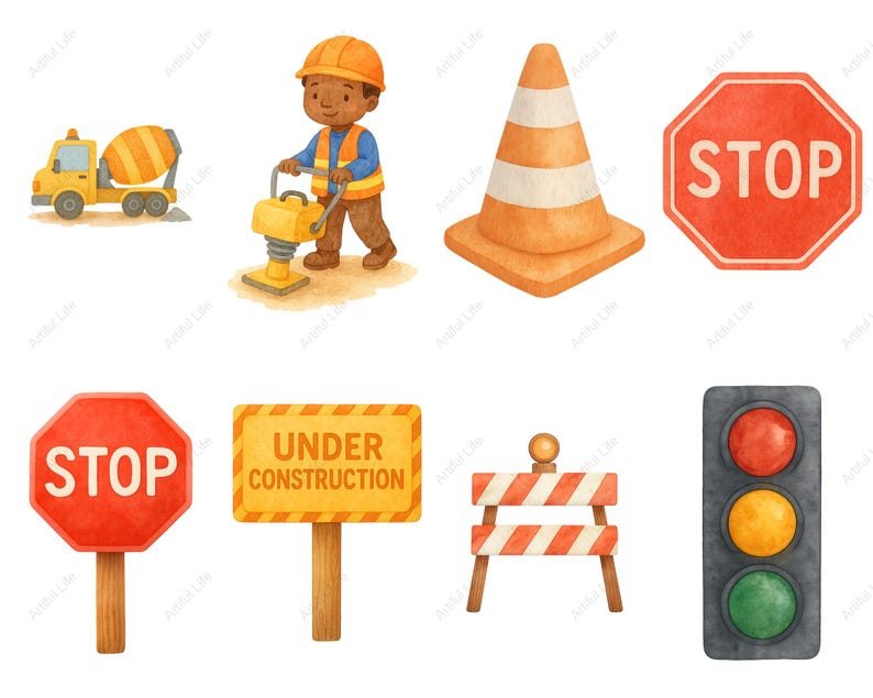 70 X Kids Construction Clipart | Construction Party | Birthday Party ...