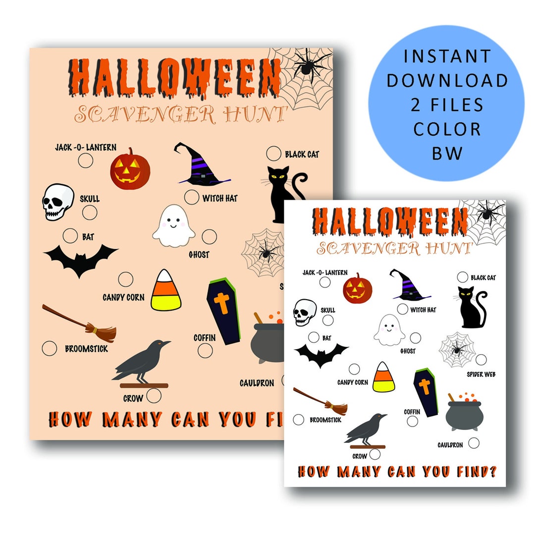 Halloween Scavenger Hunt | Fall Scavenger Hunt | Halloween Game ...
