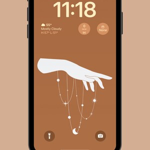 Witchy/boho iPhone Lockscreen Wallpapers| Moon iPhone Wallpaper| Black ...