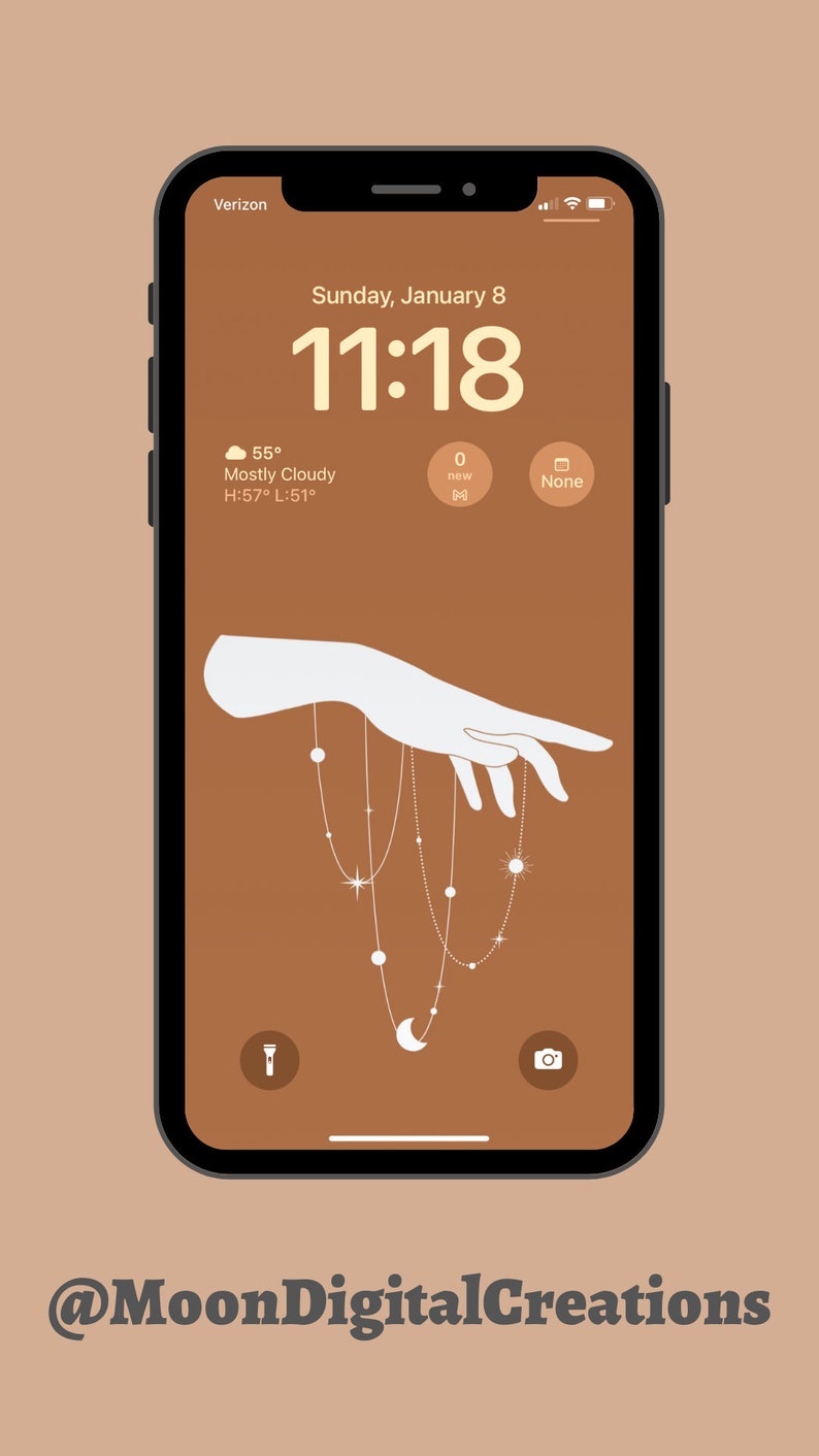 Witchy/boho iPhone Lockscreen Wallpapers Moon iPhone - Etsy