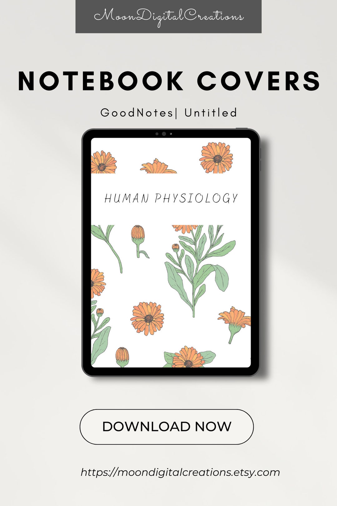 Floral Themed Goodnotes Notebook Covers| iPad Notebook Covers ...
