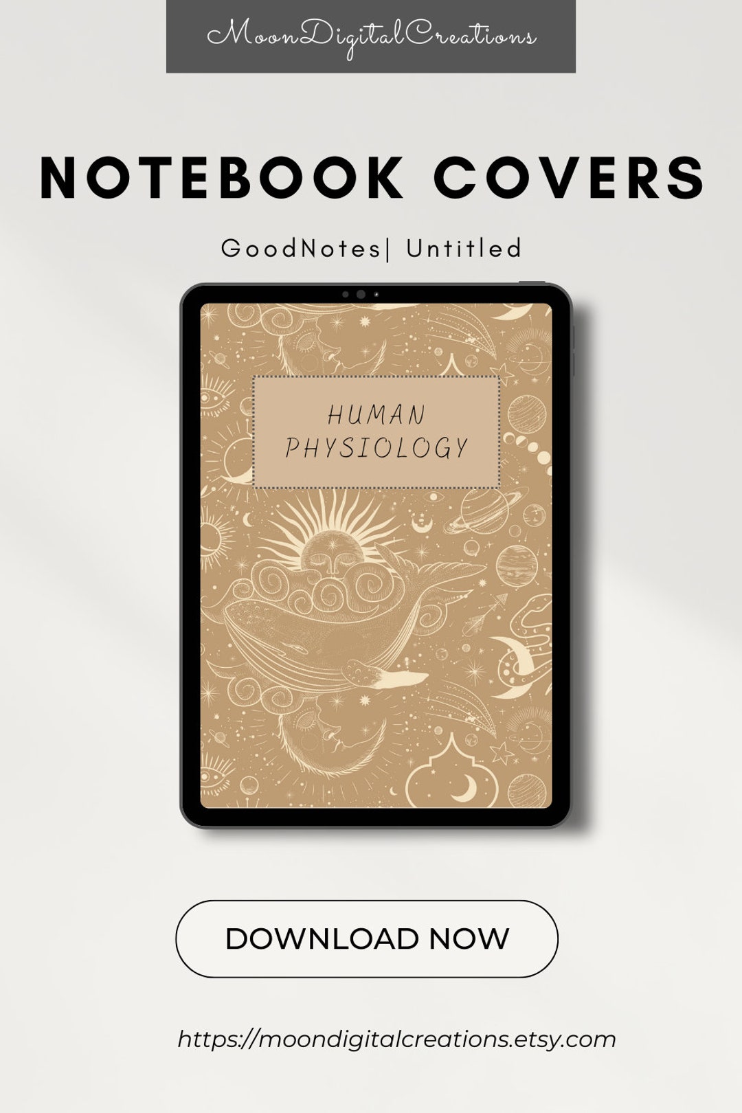 Goodnotes Notebook Covers, Celestial Themed| Sun Goodnotes Cover ...