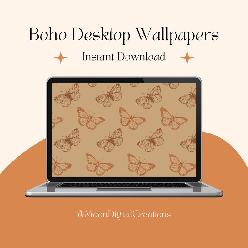Boho MacBook Desktop Wallpaper| Butterfly Desktop Wallpaper| Aesthetic ...