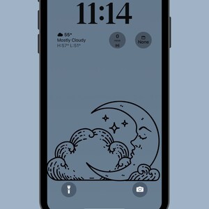 Witchy/boho iPhone Lockscreen Wallpapers| Moon iPhone Wallpaper| Black ...