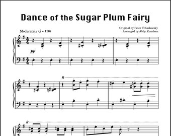 Nutcracker Dance of the Sugar Plum Fairy Printable Vintage Sheet Music ...