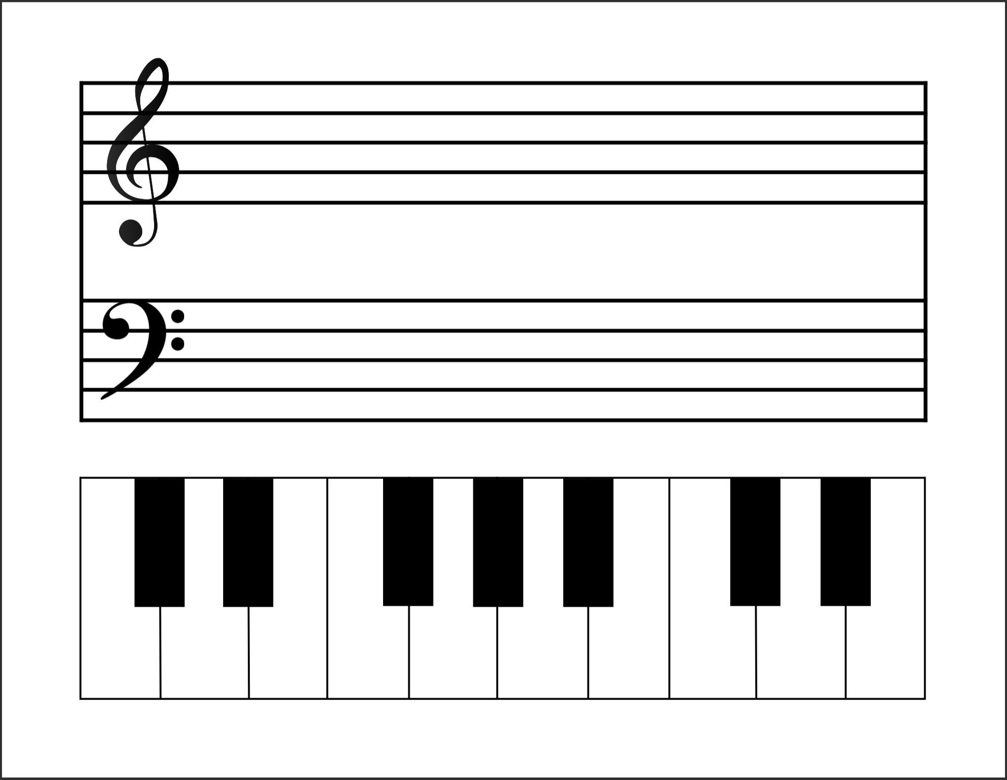 Grand Staff and Piano Keyboard | Music Lessons | Printable PDF - Etsy