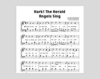 Hark the Herald Angels Sing Piano Sheet Music, Easy Piano Sheet Music ...