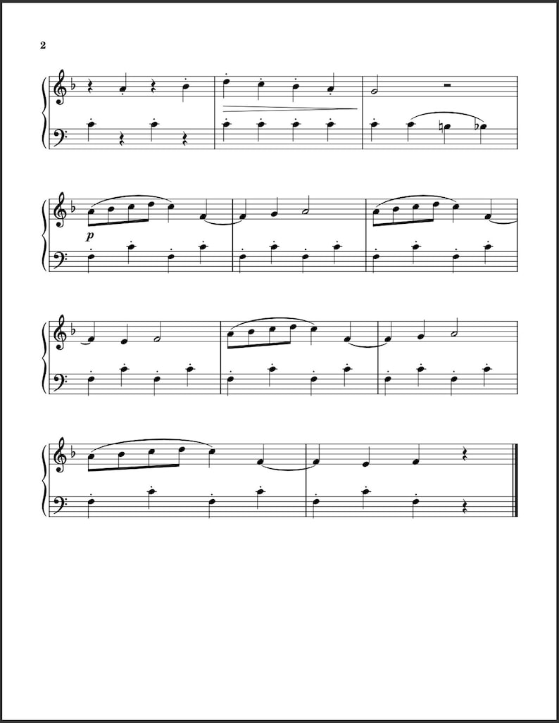 SIMPLIFIED Spinning Song | Easy Piano Sheet Music - Printable PDF - Etsy