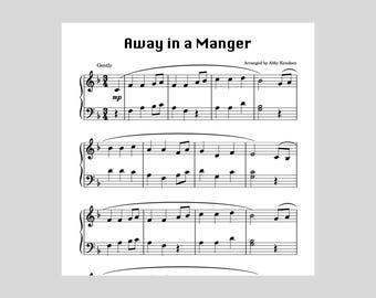Away in a Manger Piano Sheet Music, Easy Piano Sheet Music, Beginner ...