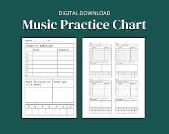 Weekly Practice Log Printable Music Practice Sheet Music - Etsy