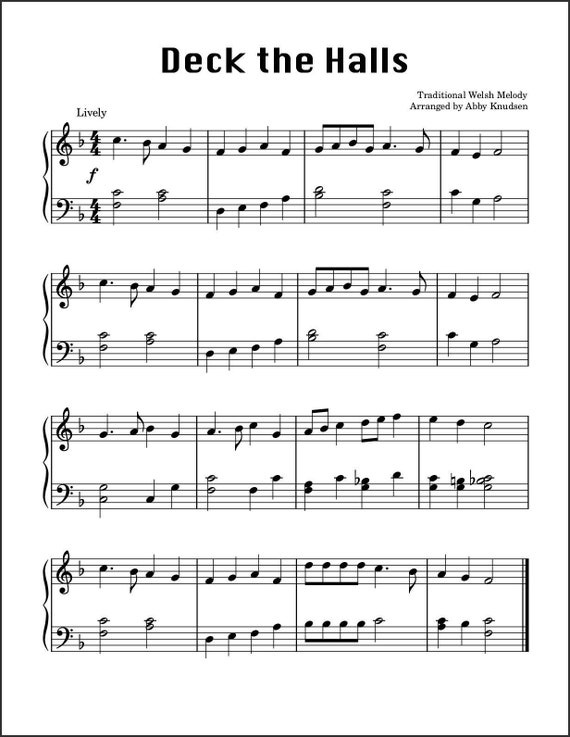 Printable Piano Sheet Music For Beginners