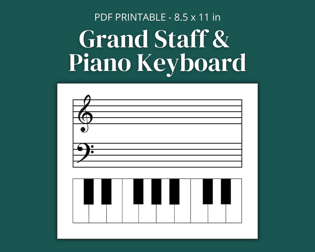 Grand Staff and Piano Keyboard | Music Lessons | Printable PDF - Etsy