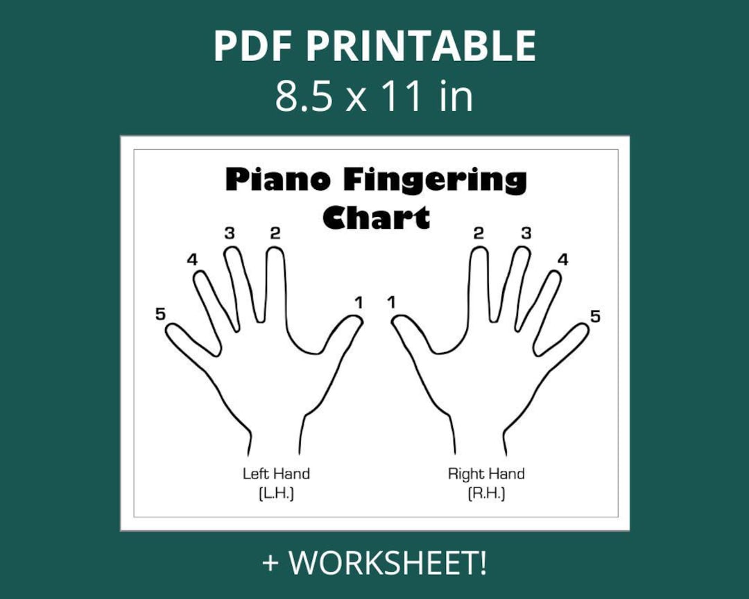 Piano Fingering Chart | Printable PDF for Music Teachers - Etsy