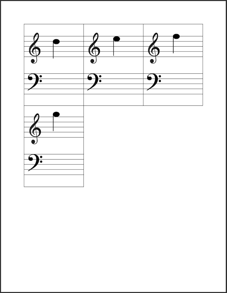 Grand Staff Piano Music Flashcards (three Octave Set) - Printable PDF ...