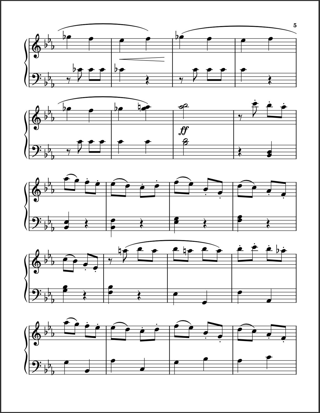 SIMPLIFICADA Sinfonía n. 5 en do menor / Partitura fácil para piano de ...