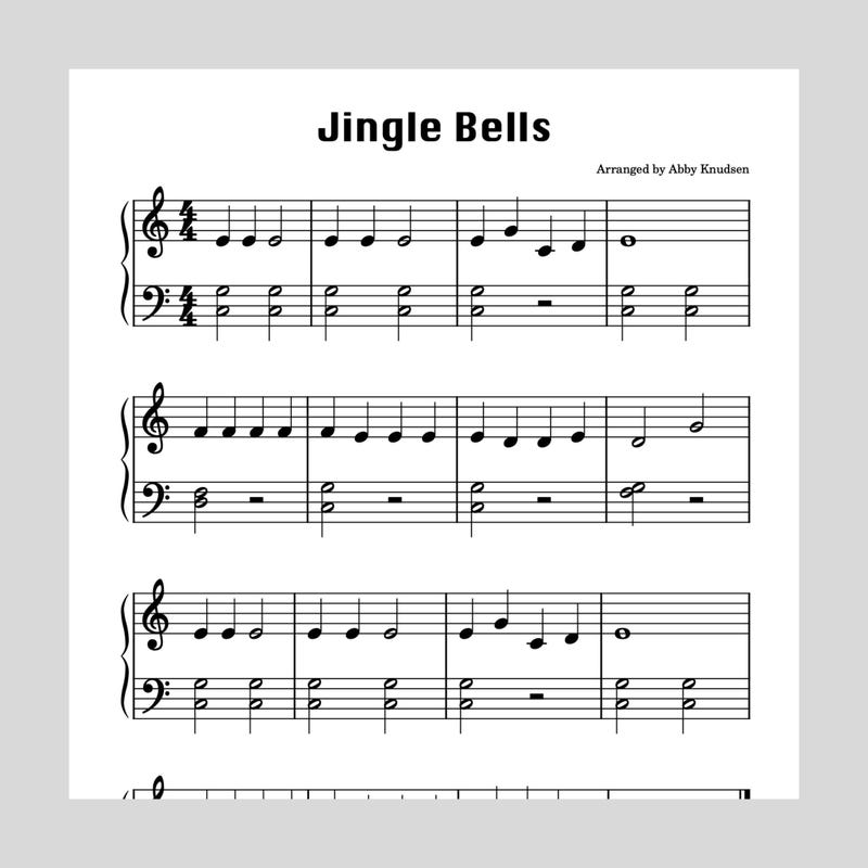 Jingle Bells Notes Piano - Etsy
