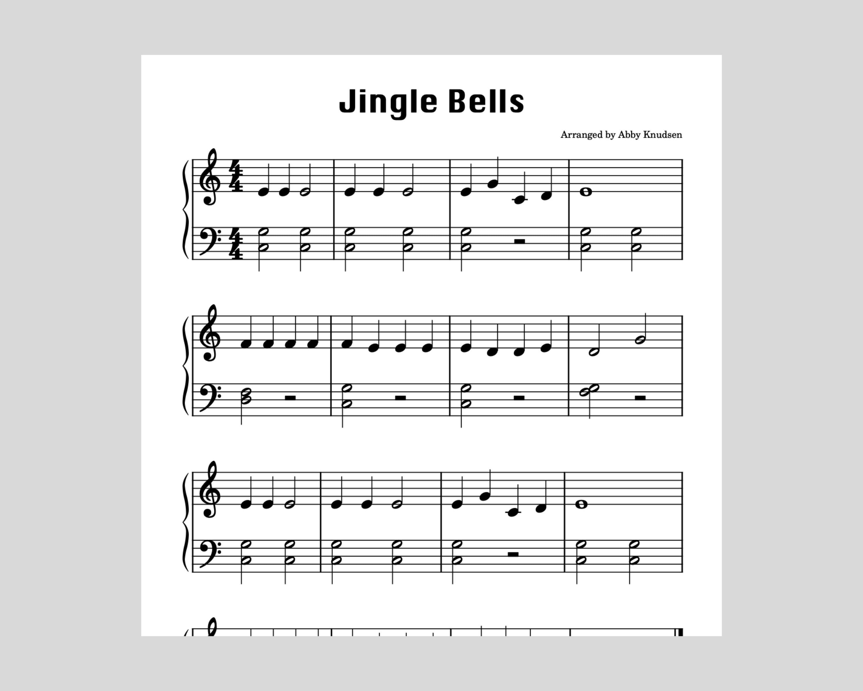 Partitura Para Piano De Jingle Bell Jingle Bells Partitura Fácil De