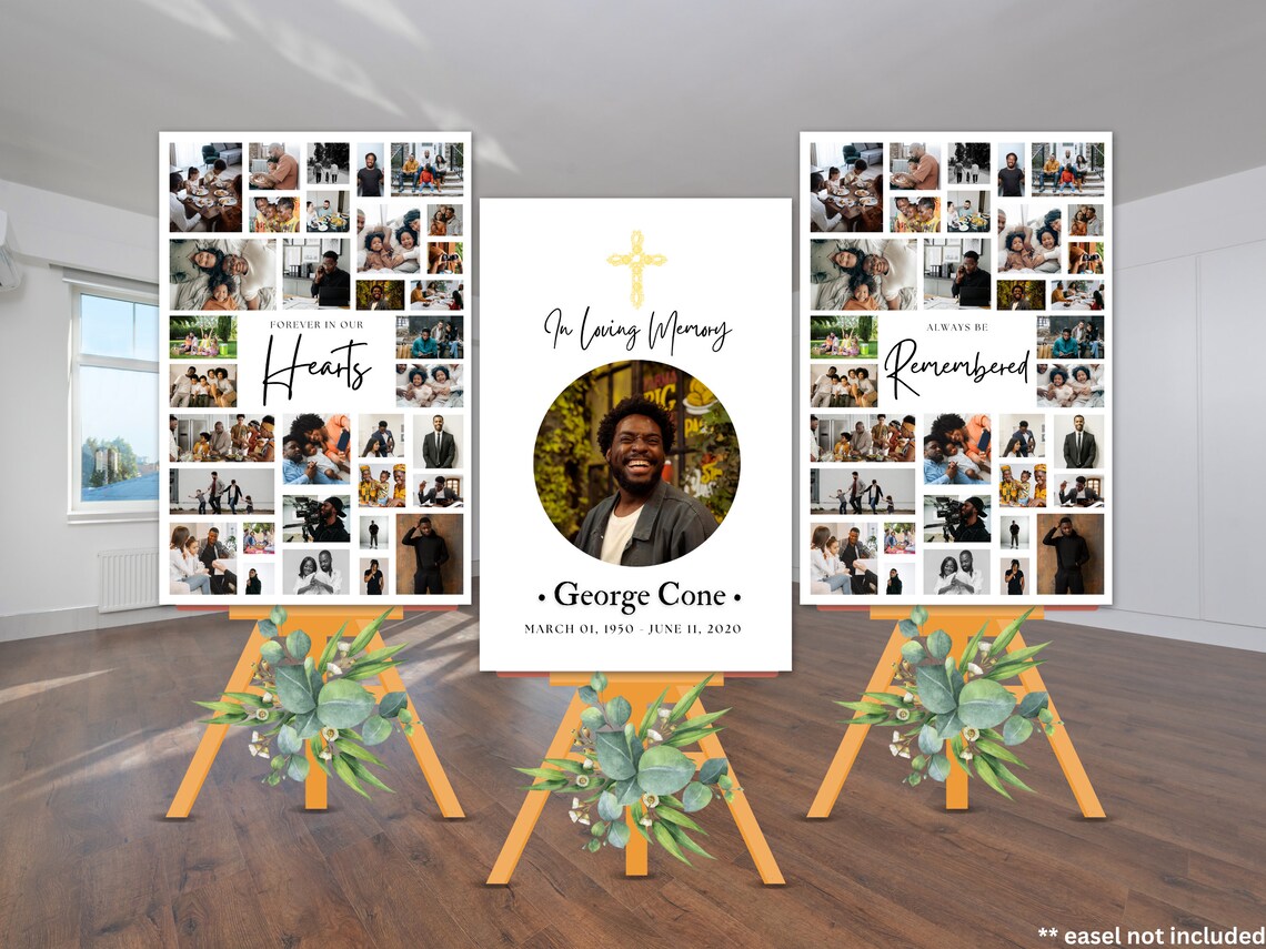 Editable Funeral Collage Template, CANVA File Catholic Funeral Photo ...