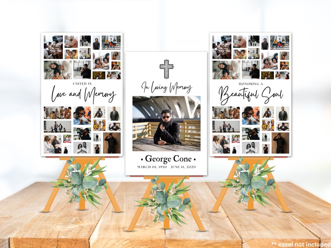 Editable Funeral Collage Catholic Funeral Welcome Sign Funeral Large ...