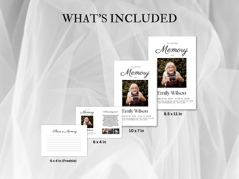 In Loving Memory Funeral Program Template Editable Celebrating the Life ...
