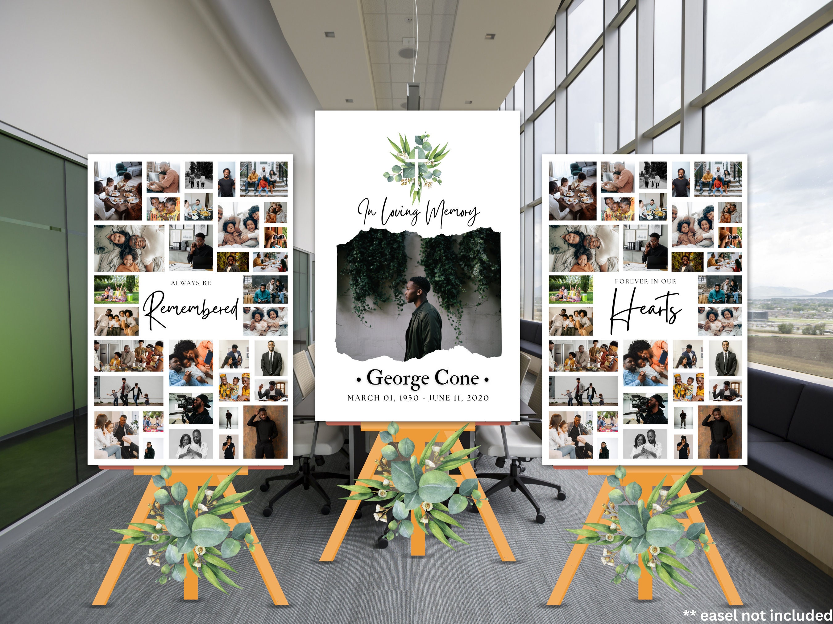 Editable Funeral Collage Funeral Welcome Sign Funeral Large Sign ...