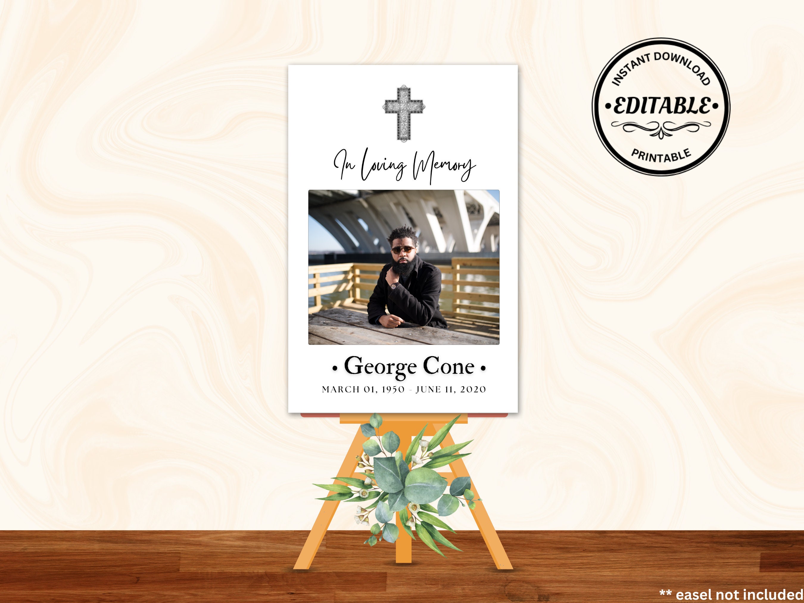 Editable Funeral Collage Catholic Funeral Welcome Sign Funeral Large ...