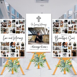 Editable Funeral Collage Catholic Funeral Welcome Sign Funeral Large ...
