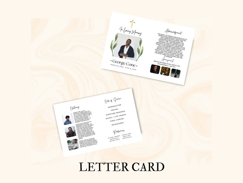 Catholic Funeral Program Template, Editable in Loving Memory Funeral ...