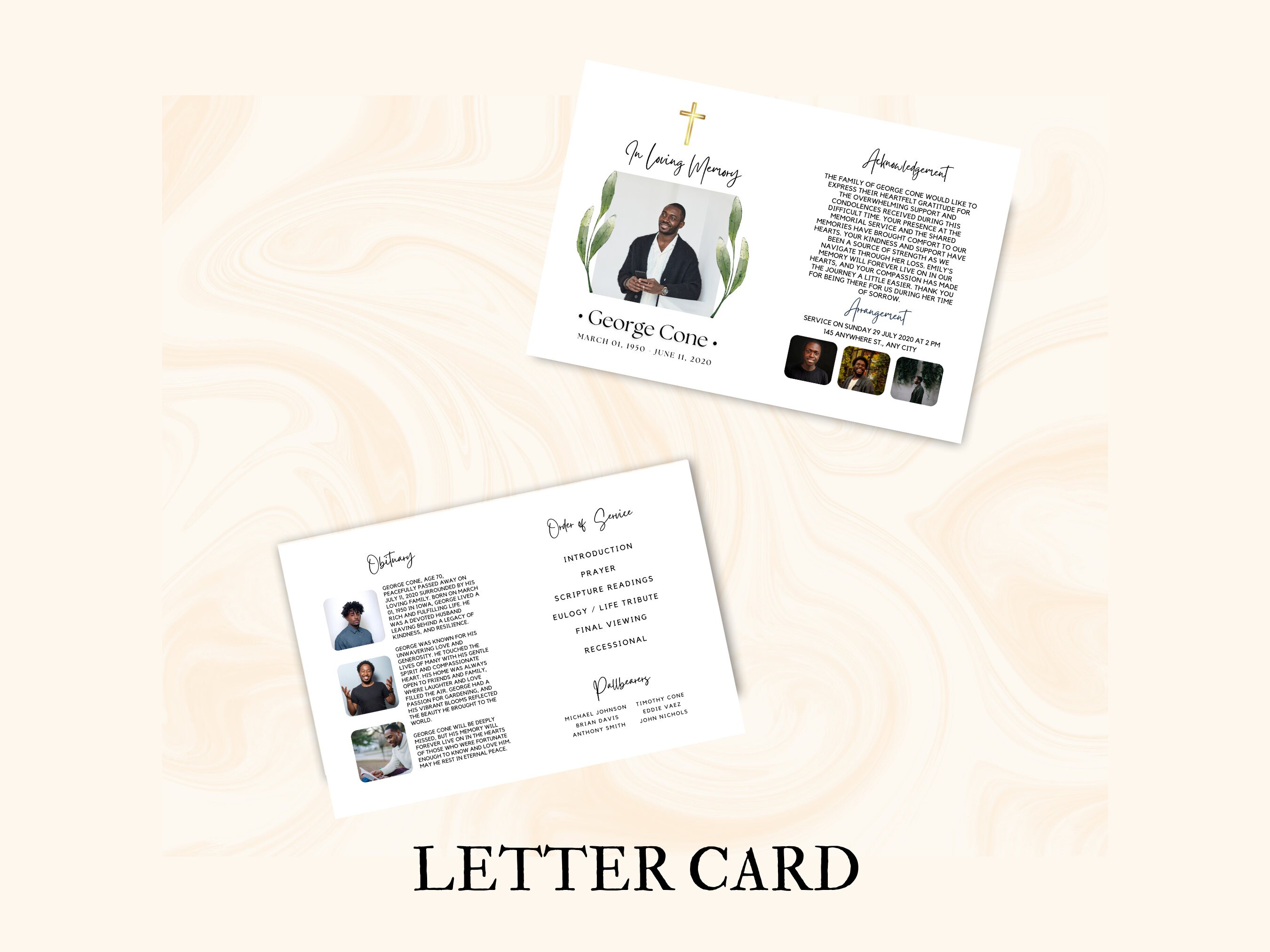 Catholic Funeral Program Template, Editable in Loving Memory Funeral ...