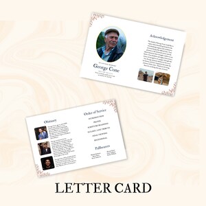 Editable Man Funeral Program Template, Printable Funeral Obituary ...