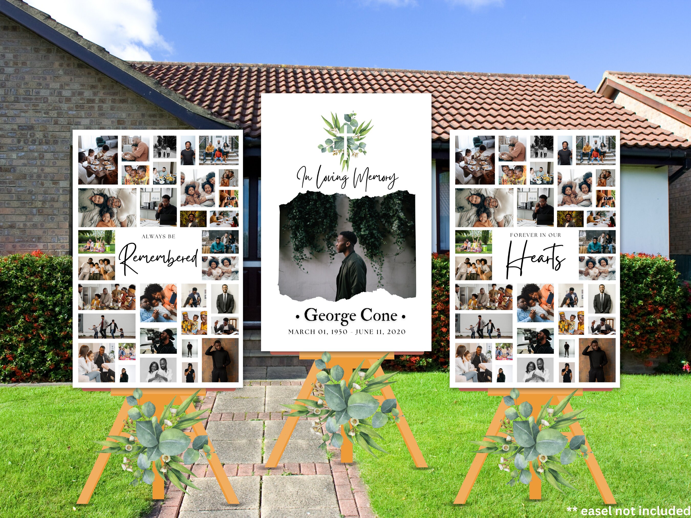 Editable Funeral Collage Funeral Welcome Sign Funeral Large Sign ...