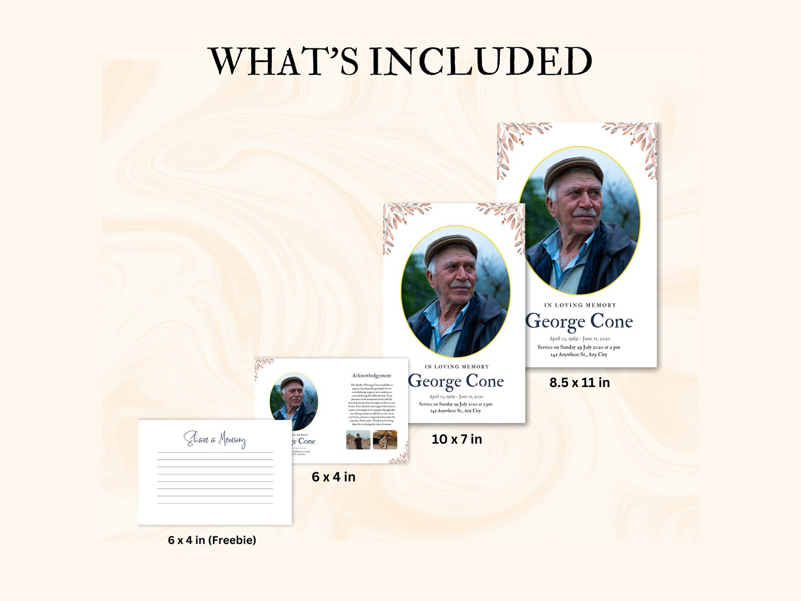 Editable Man Funeral Program Template, Printable Funeral Obituary ...