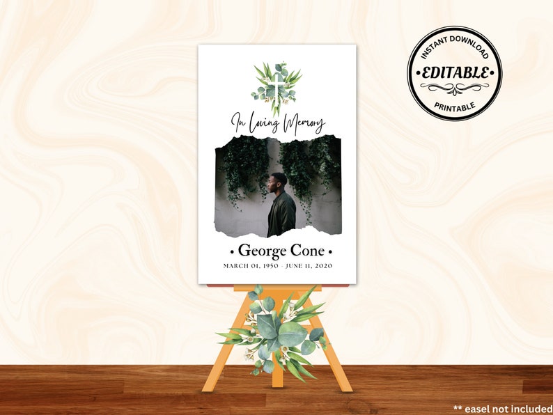 Editable Funeral Collage | Funeral Welcome Sign Funeral Large Sign ...