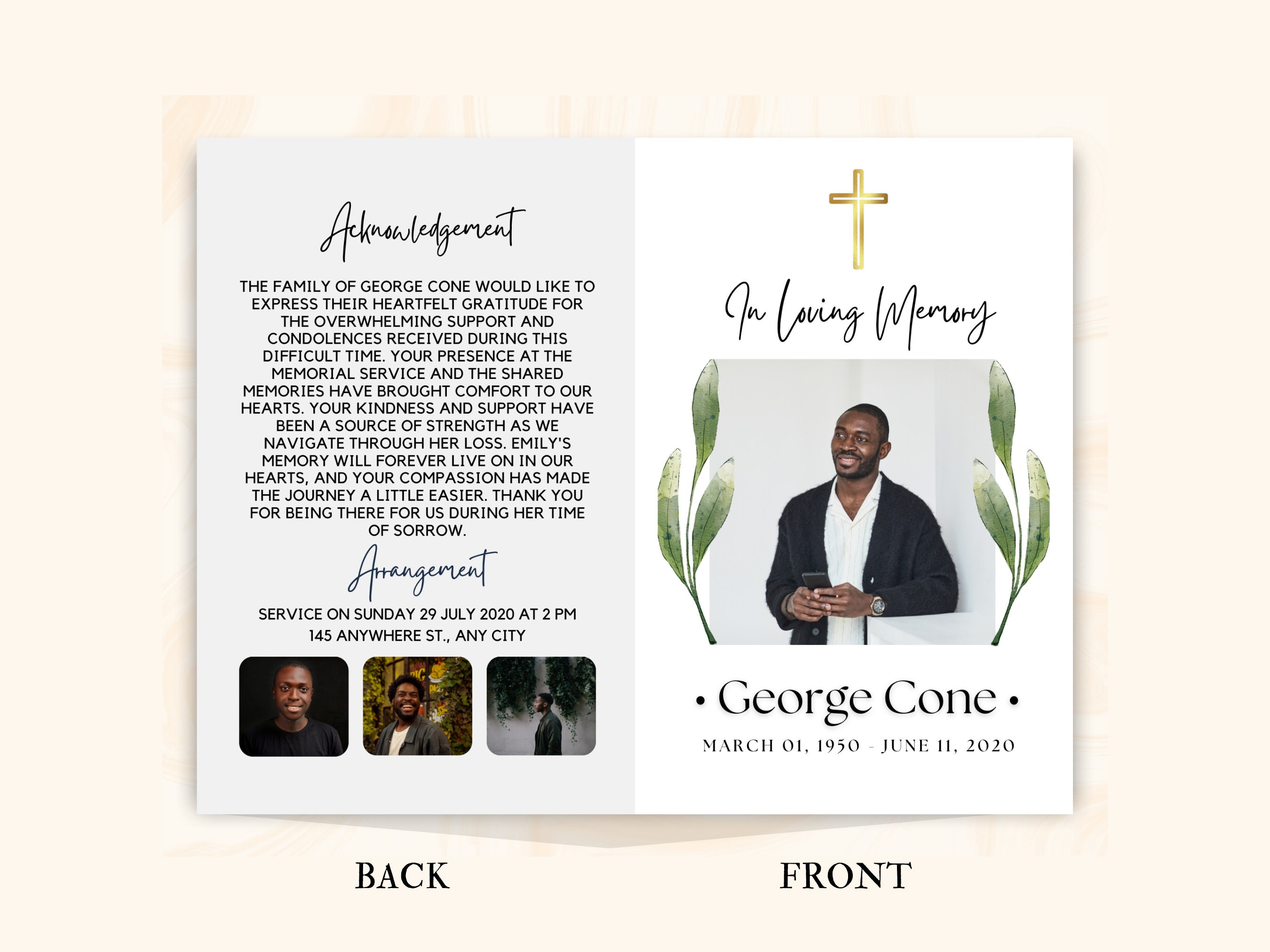 Catholic Funeral Program Template, Editable in Loving Memory Funeral ...