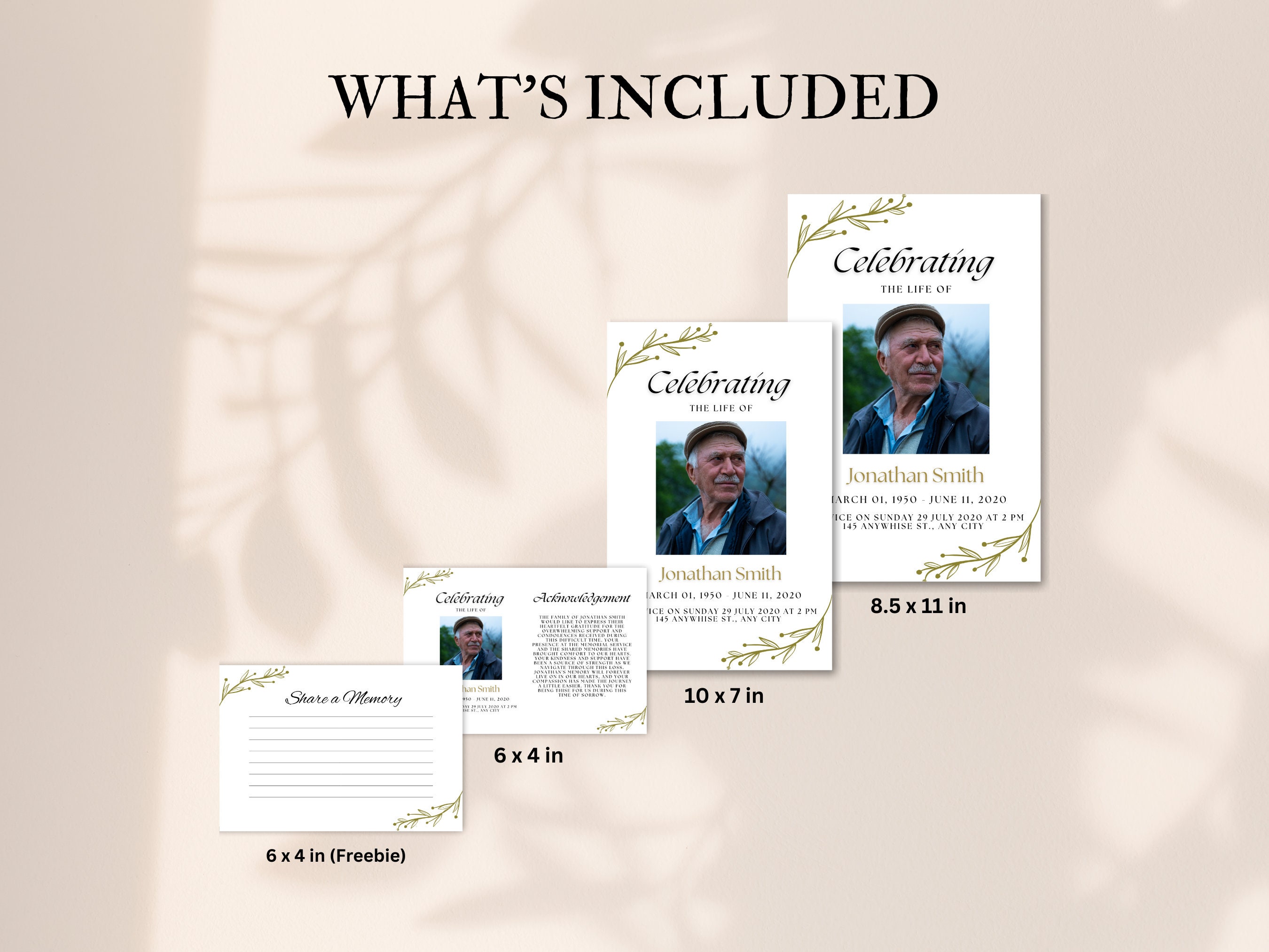 Editable Funeral Leaf Program Template Celebrating the Life of Funeral ...