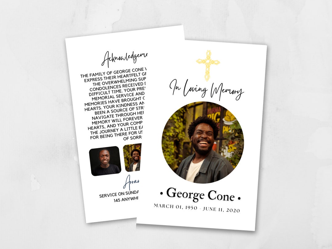 Funeral Catholic Religious Program Template, Editable in Loving Memory ...