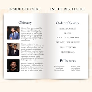 Editable Man Funeral Program Template, Oval Shaped Printable Funeral ...