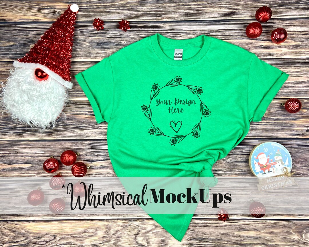 Maqueta Gildan 5000, Gildan verde irlandés 5000, Maqueta de fondo de ...