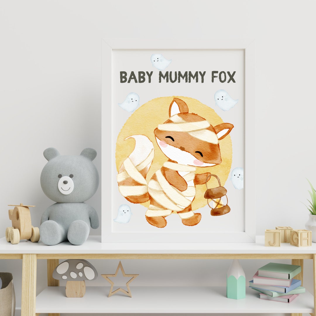 Baby Mummy Fox Wall Art - Etsy