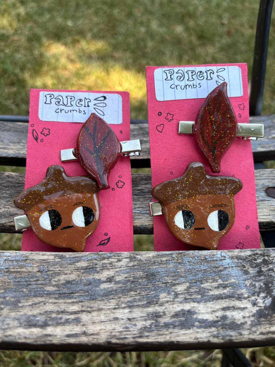 Cute Acorn and Leaf Fall Hairclip Accessories - Etsy