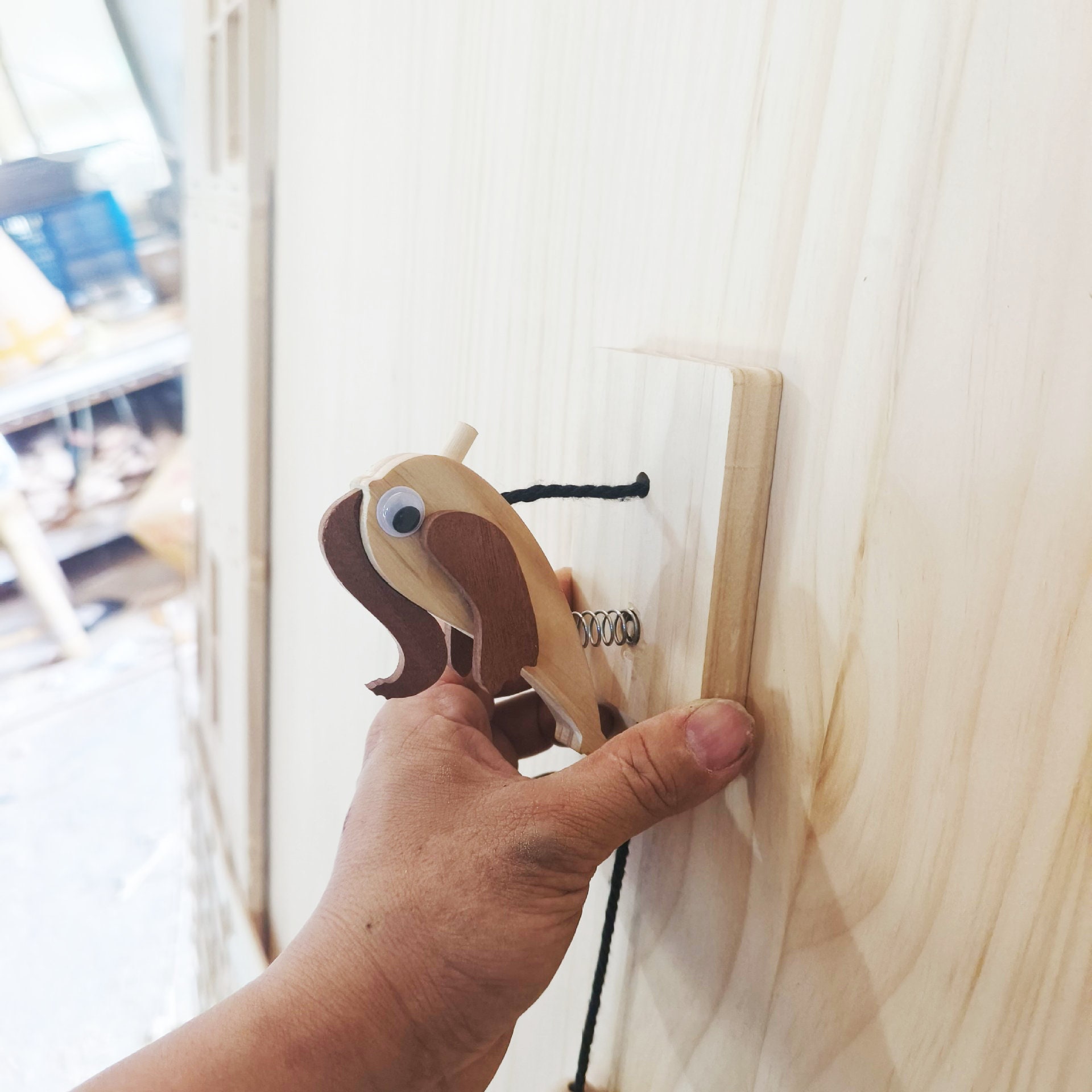 Wooden Woodpecker Doorbell Kit,semi-finished,gift for Friends,wacky Toy ...