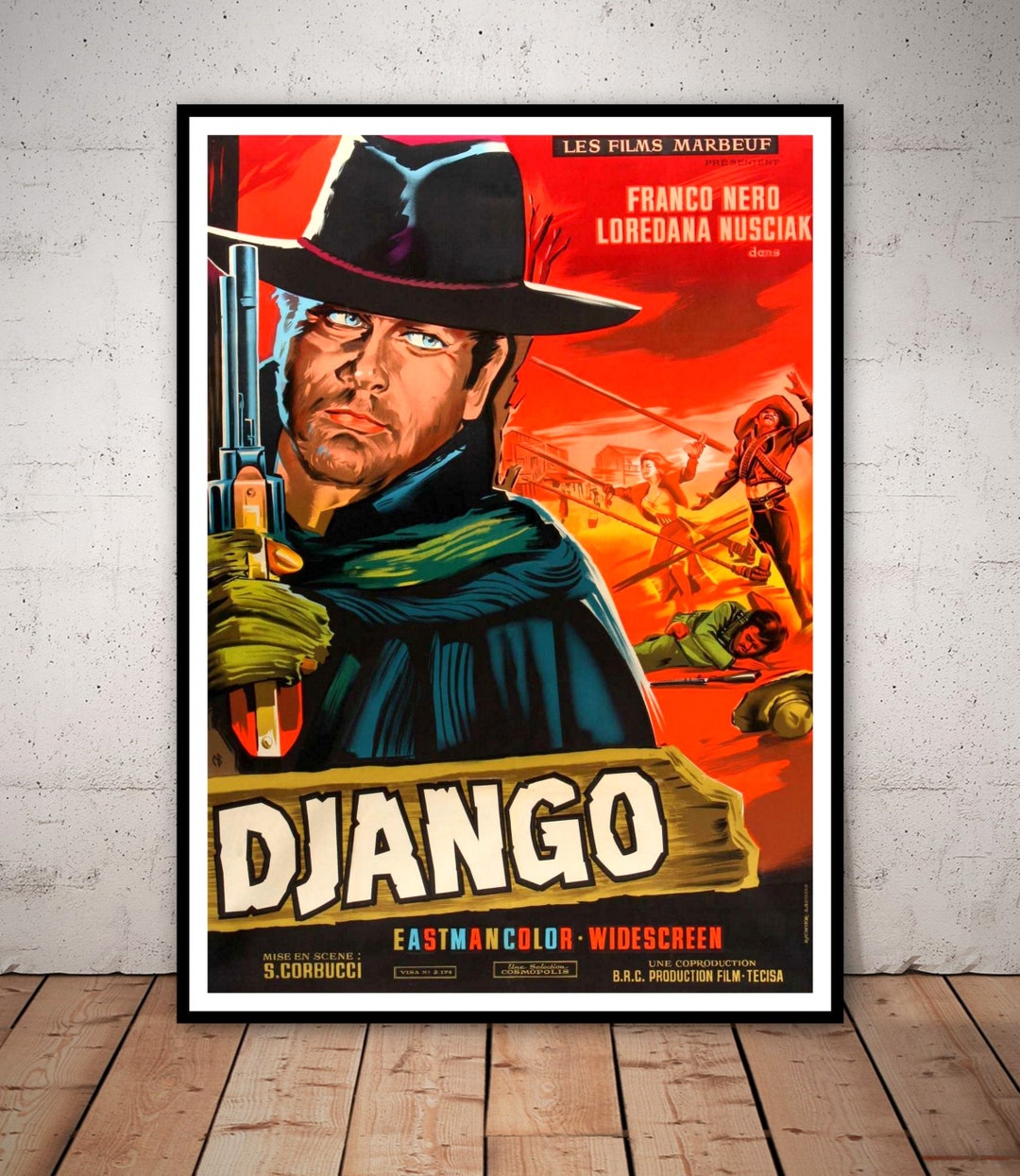 Django - Vintage Movie Poster - Western - Franco Nero - 1966 - Etsy